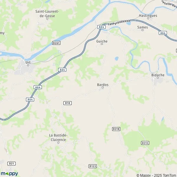 Map Bardos: map of Bardos (64520) and practical information
