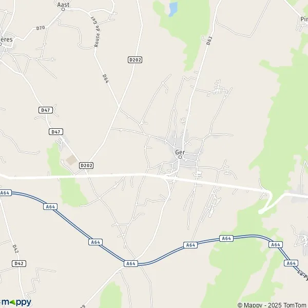 Map Ger: map of Ger (64530) and practical information