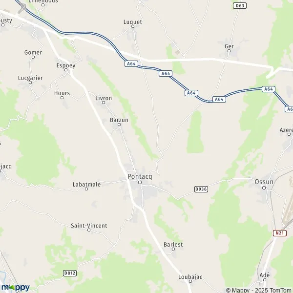 Map Pontacq: map of Pontacq (64530) and practical information