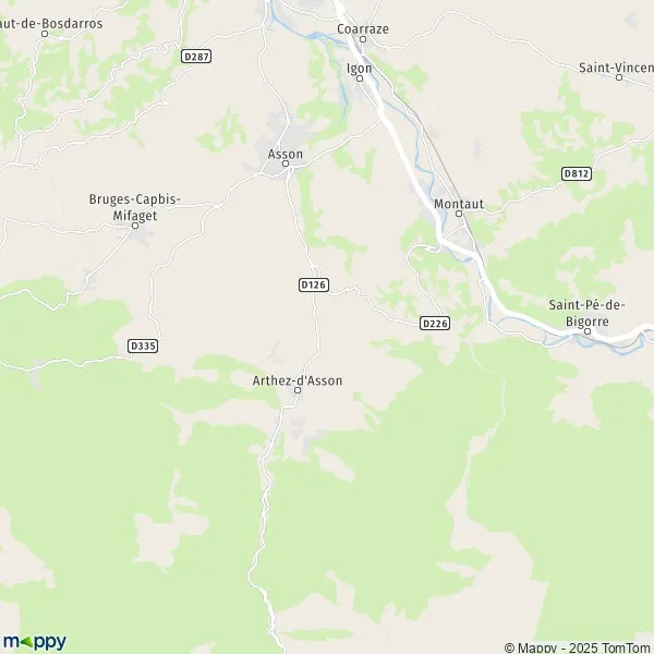 Map Asson: map of Asson (64800) and practical information