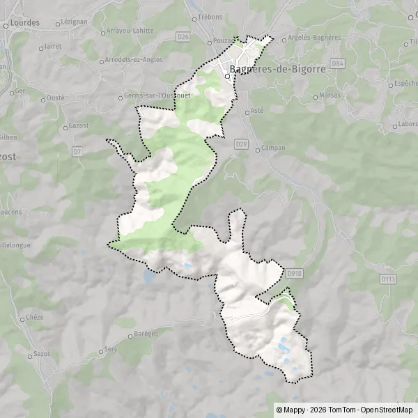 Map Bagnères-de-Bigorre: map of Bagnères-de-Bigorre (65200) and ...