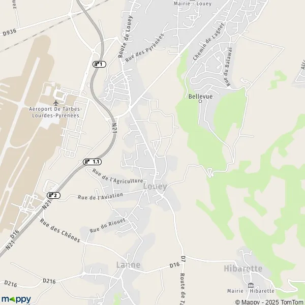 Map Louey: map of Louey (65290) and practical information