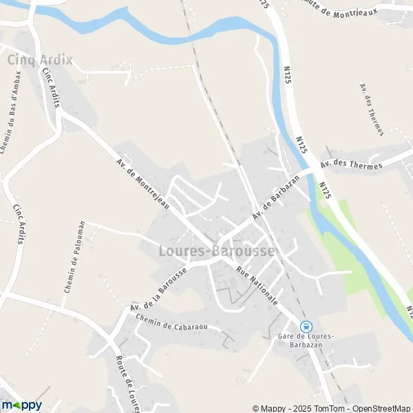 Map Loures-Barousse: map of Loures-Barousse (65370) and practical ...