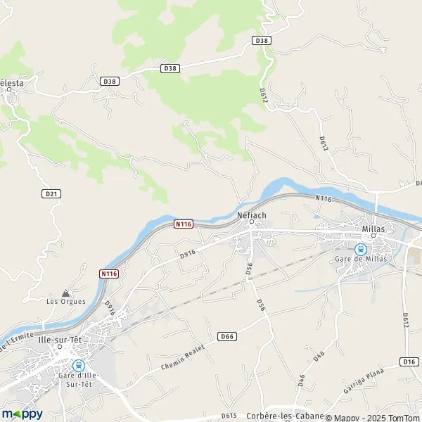 Map Néfiach: map of Néfiach (66170) and practical information