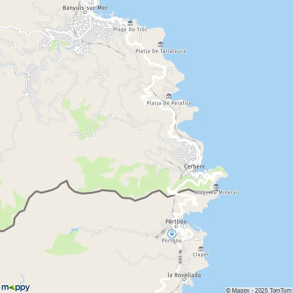 Map Cerbère: map of Cerbère (66290) and practical information