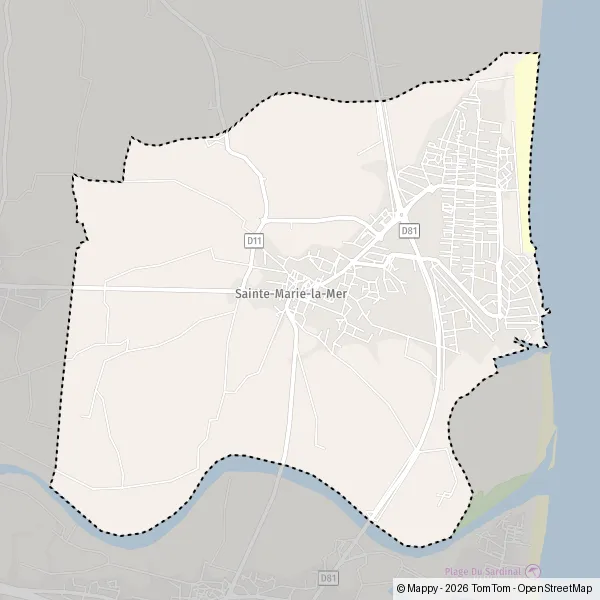 Map Sainte-Marie-la-Mer: map of Sainte-Marie-la-Mer (66470) and ...