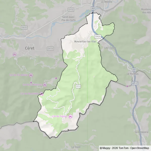 Map Maureillas-las-Illas: map of Maureillas-las-Illas (66480) and ...