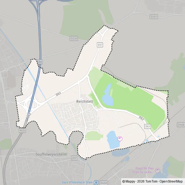 Map Reichstett: map of Reichstett (67116) and practical information