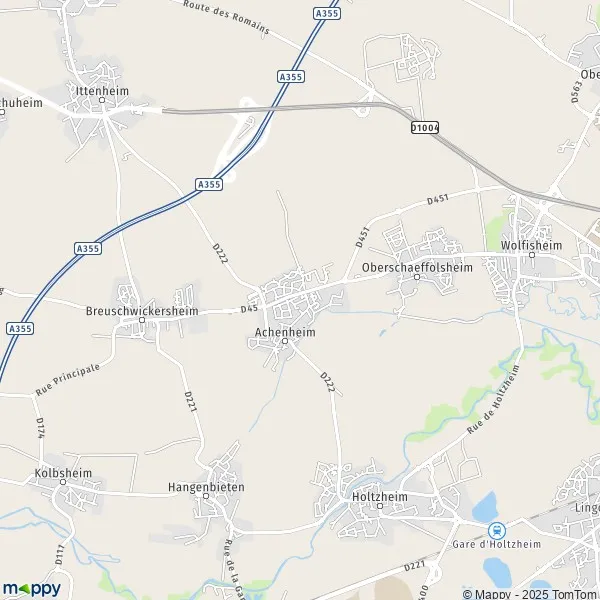 Map Achenheim: map of Achenheim (67204) and practical information