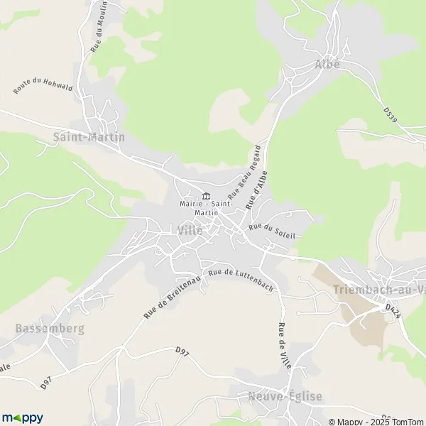 Map Villé: map of Villé (67220) and practical information