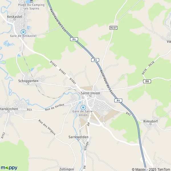 Map Sarre-Union: map of Sarre-Union (67260) and practical information