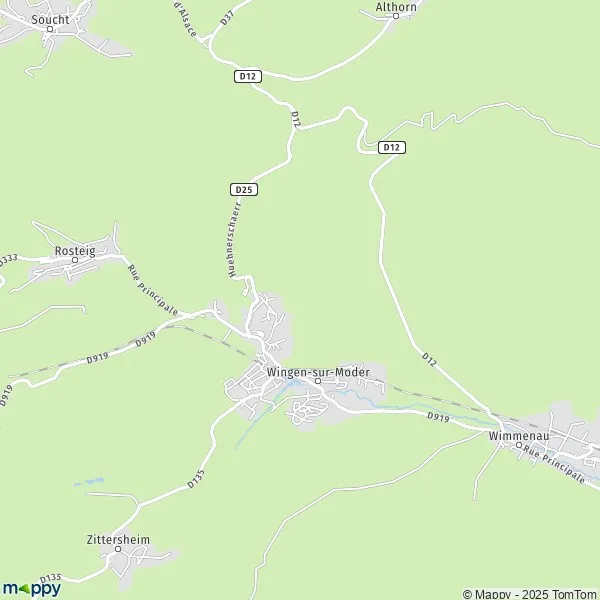 Map Wingen-sur-Moder: map of Wingen-sur-Moder (67290) and practical ...