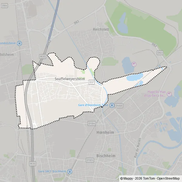 Map Souffelweyersheim: map of Souffelweyersheim (67460) and practical ...