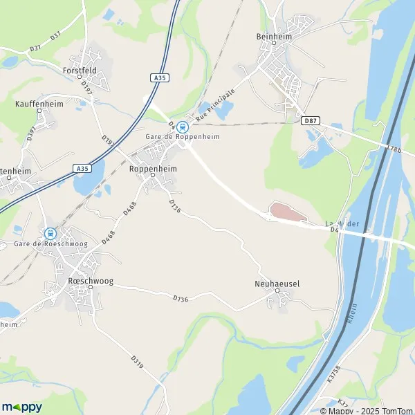 Map Roppenheim: map of Roppenheim (67480) and practical information