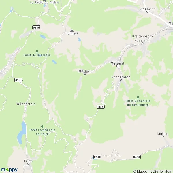 Map Metzeral: map of Metzeral (68380) and practical information