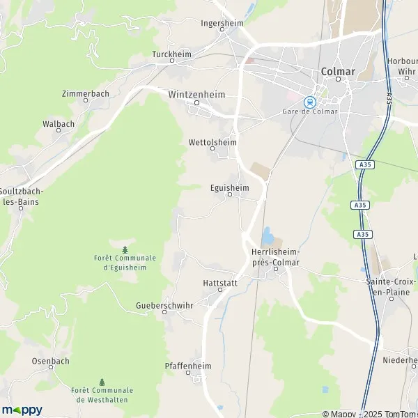 Map Eguisheim: map of Eguisheim (68420) and practical information