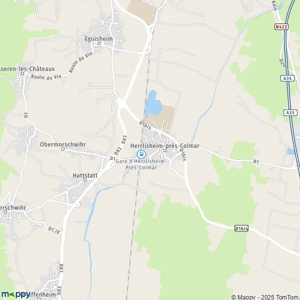 Map Herrlisheim-près-Colmar: map of Herrlisheim-près-Colmar (68420) and ...