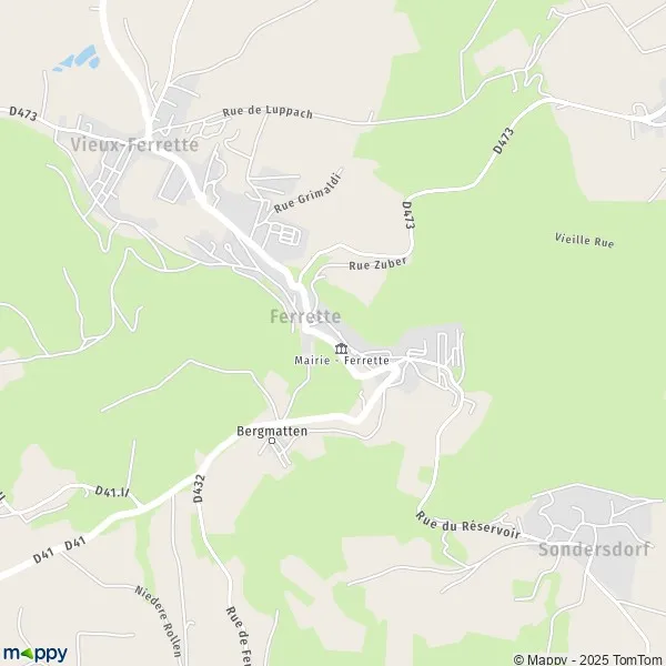 Map Ferrette: map of Ferrette (68480) and practical information