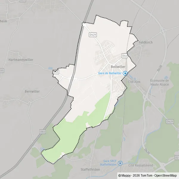 Map Bollwiller: map of Bollwiller (68540) and practical information