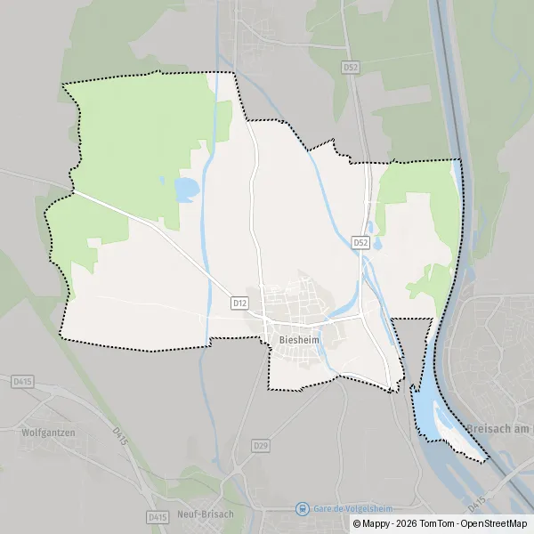 Map Biesheim: map of Biesheim (68600) and practical information