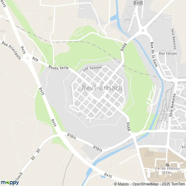 Map Neuf-Brisach: map of Neuf-Brisach (68600) and practical information