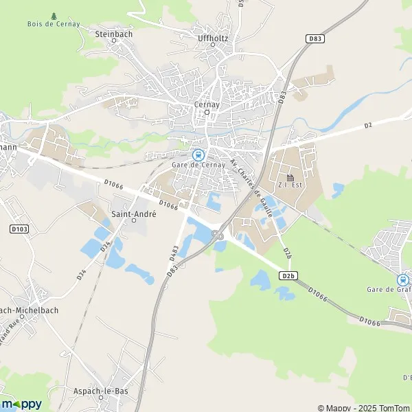 Map Cernay: map of Cernay (68700) and practical information