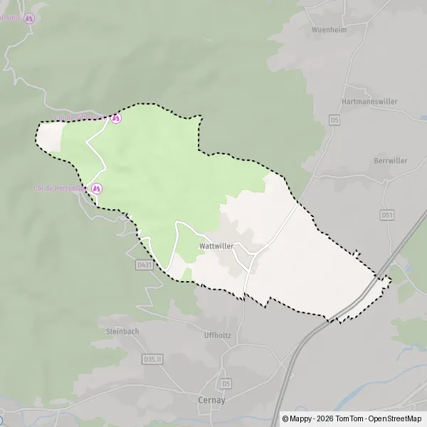 Map Wattwiller: map of Wattwiller (68700) and practical information