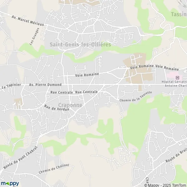 Map Craponne: map of Craponne (69290) and practical information