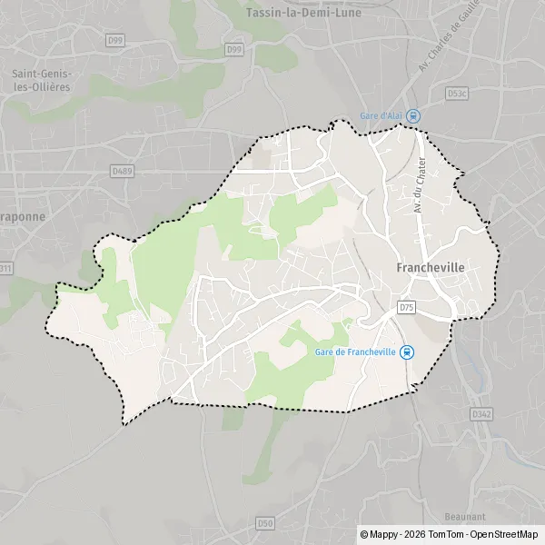 Map Francheville: map of Francheville (69340) and practical information