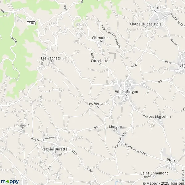 Map Villié-Morgon: map of Villié-Morgon (69910) and practical information