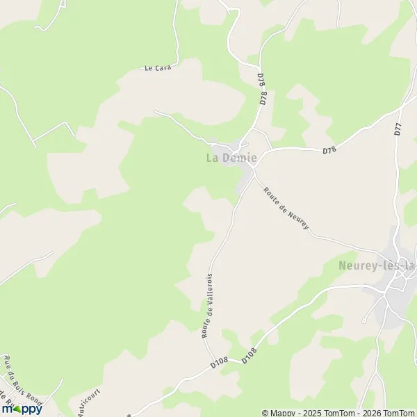 Map La Demie: map of La Demie (70000) and practical information