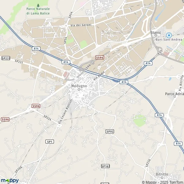 Map Modugno: map of Modugno (70026) and practical information