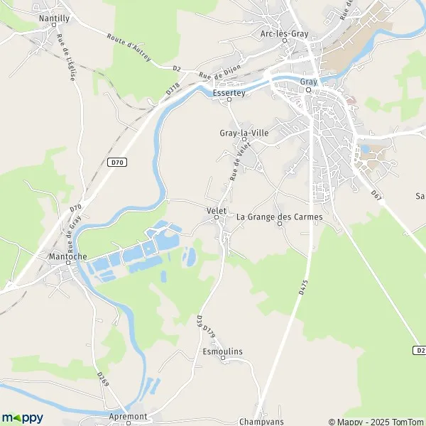 Map Velet: map of Velet (70100) and practical information