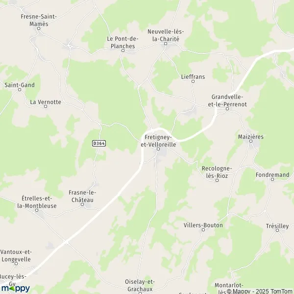 Map Fretigney-et-Velloreille: map of Fretigney-et-Velloreille (70130 ...