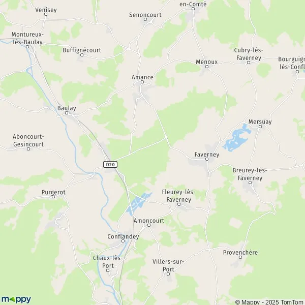 Map Faverney: map of Faverney (70160) and practical information