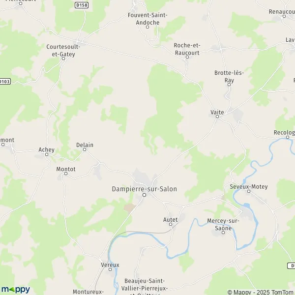 Map Dampierre-sur-Salon: map of Dampierre-sur-Salon (70180) and practical information