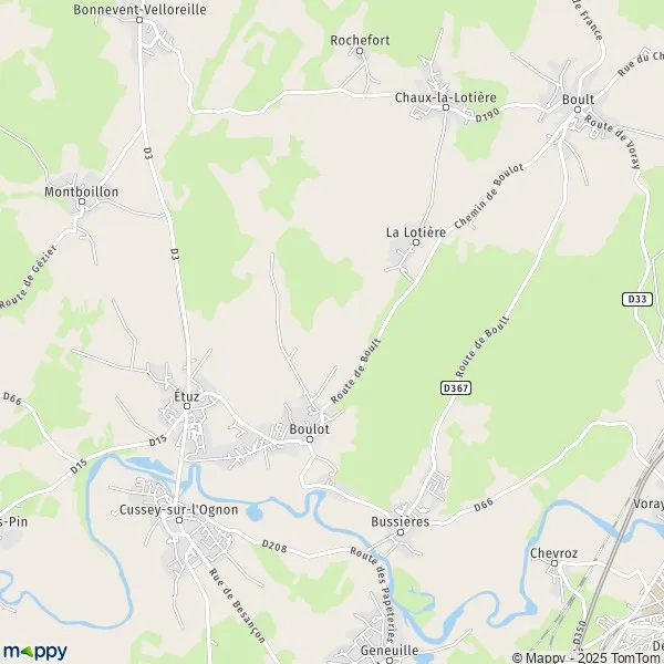 Map Boulot: map of Boulot (70190) and practical information