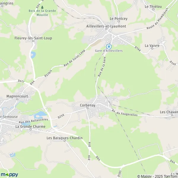 Map Corbenay: map of Corbenay (70320) and practical information