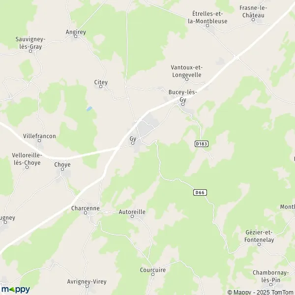 Map Gy: map of Gy (70700) and practical information