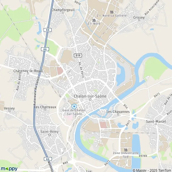 Map Chalon-sur-Saône: map of Chalon-sur-Saône (71100) and practical ...