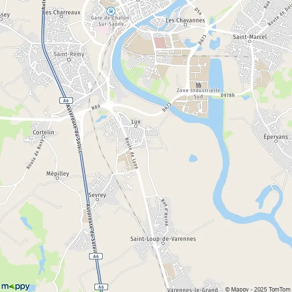 Map Lux: map of Lux (71100) and practical information