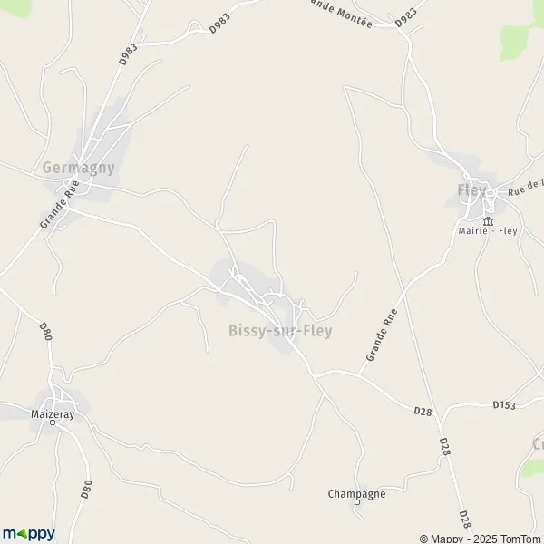 Map Bissy-sur-Fley: map of Bissy-sur-Fley (71460) and practical information