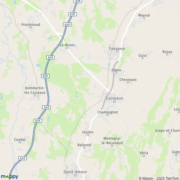 Map Cuiseaux: map of Cuiseaux (71480) and practical information