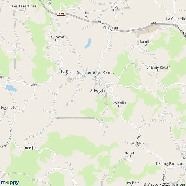 Map Dompierre-les-Ormes: map of Dompierre-les-Ormes (71520) and ...