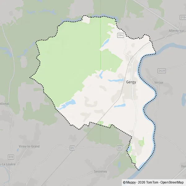 Map Gergy: map of Gergy (71590) and practical information