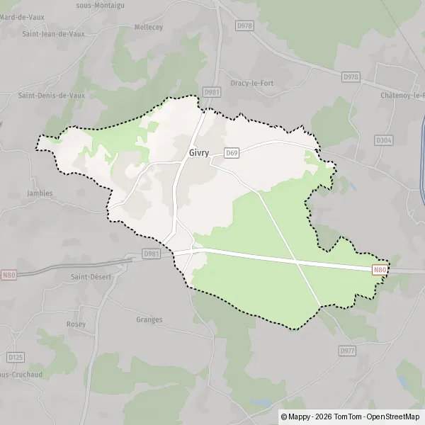 Map Givry: map of Givry (71640) and practical information