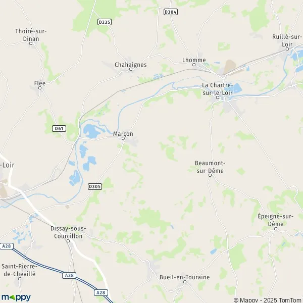 Map Marçon: map of Marçon (72340) and practical information