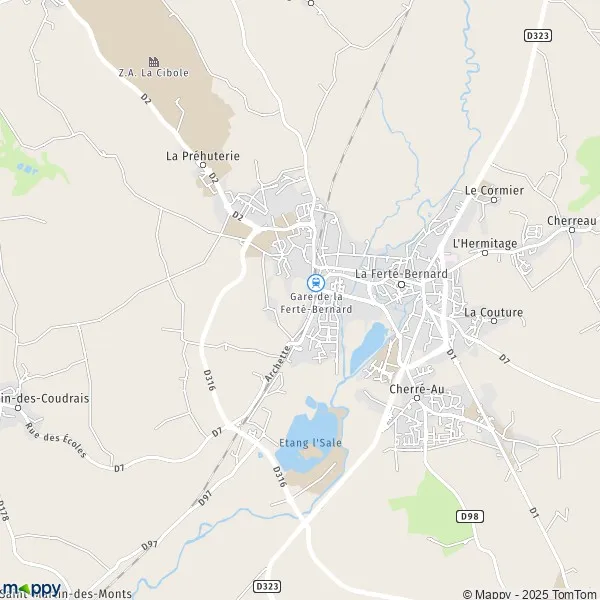 Map La Ferté-Bernard: map of La Ferté-Bernard (72400) and practical ...