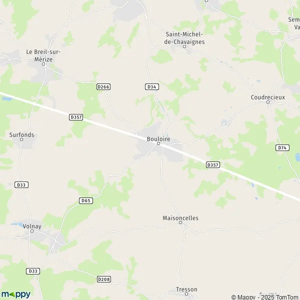 Map Bouloire: map of Bouloire (72440) and practical information