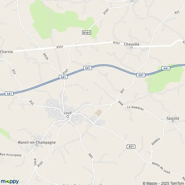 Map Loué: map of Loué (72540) and practical information